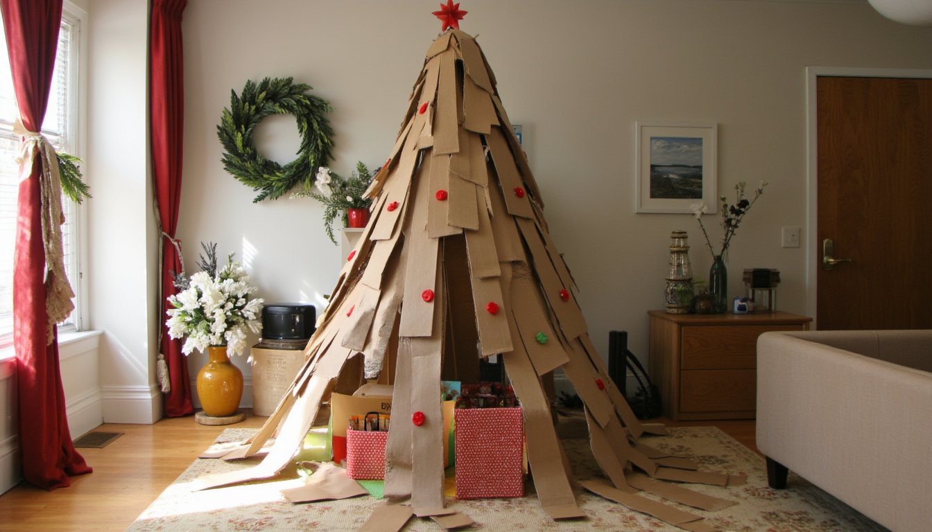 21 Cardboard Christmas Tree Ideas That Are Anything But Basic - Postage ...