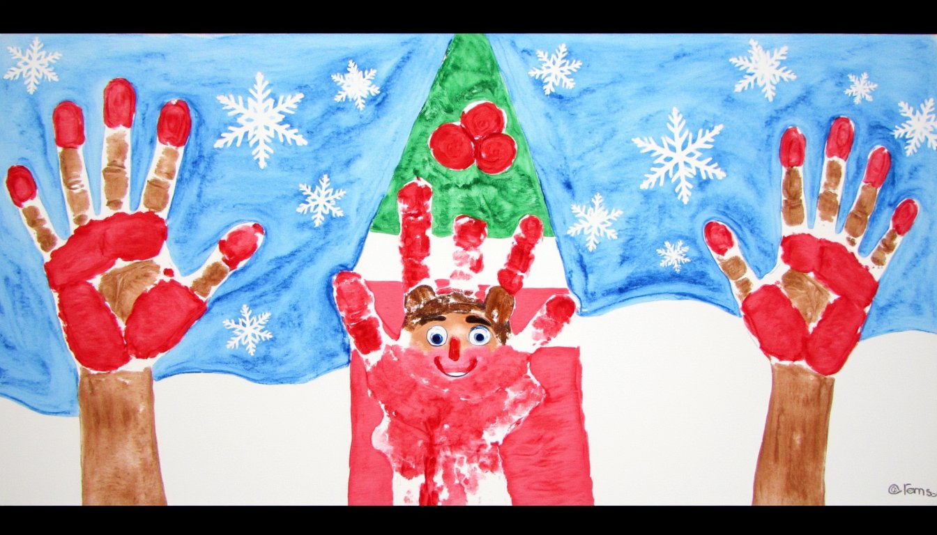 23 Christmas Handprint Art Ideas That Will Melt Your Heart - Postage Master